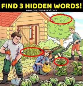“Brain Teaser”: Find three hidden words in the farm picture
